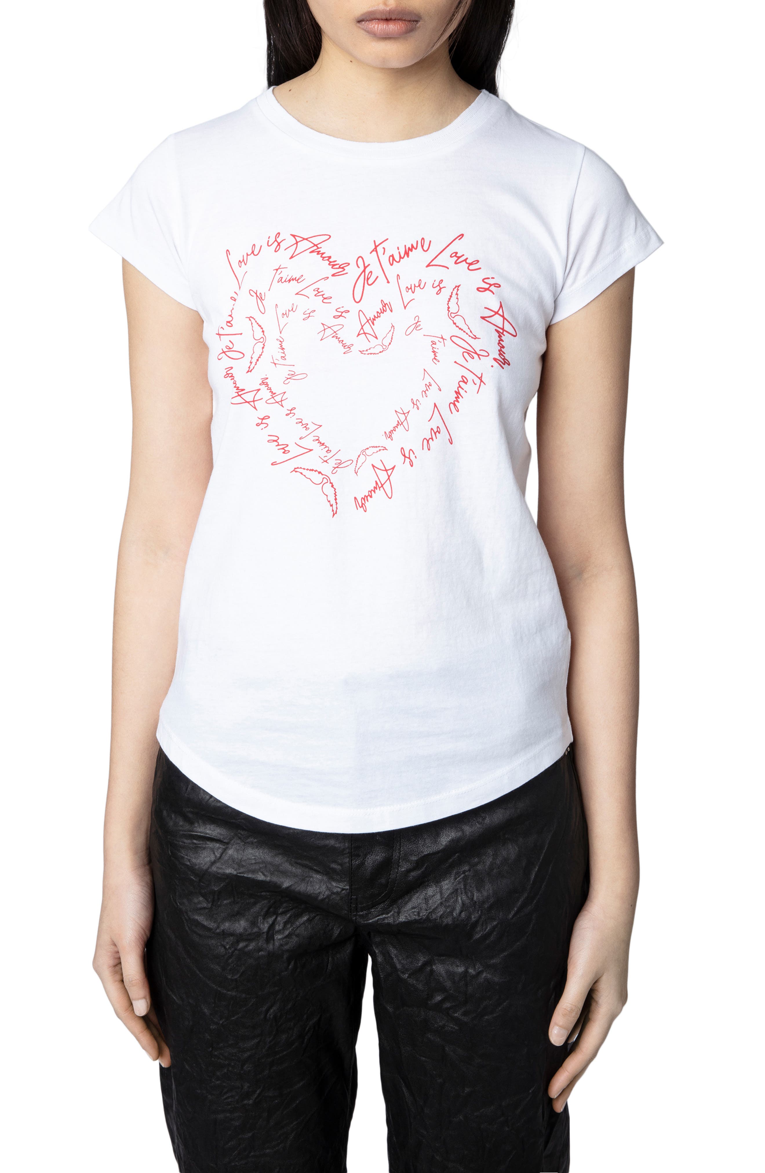 Zadig & Voltaire Saint Valentine Scribbled Heart Graphic Tee (Women ...