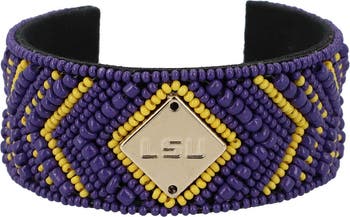 EMERSON STREET LSU Tigers GOLDIE Bead Logo Cuff Bracelet | Nordstrom