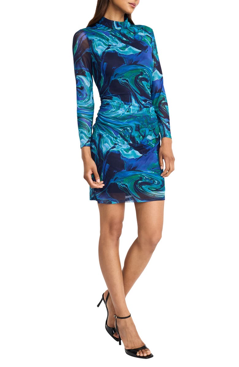 DONNA MORGAN FOR MAGGY Mesh Long Sleeve Body-Con Minidress | Nordstromrack
