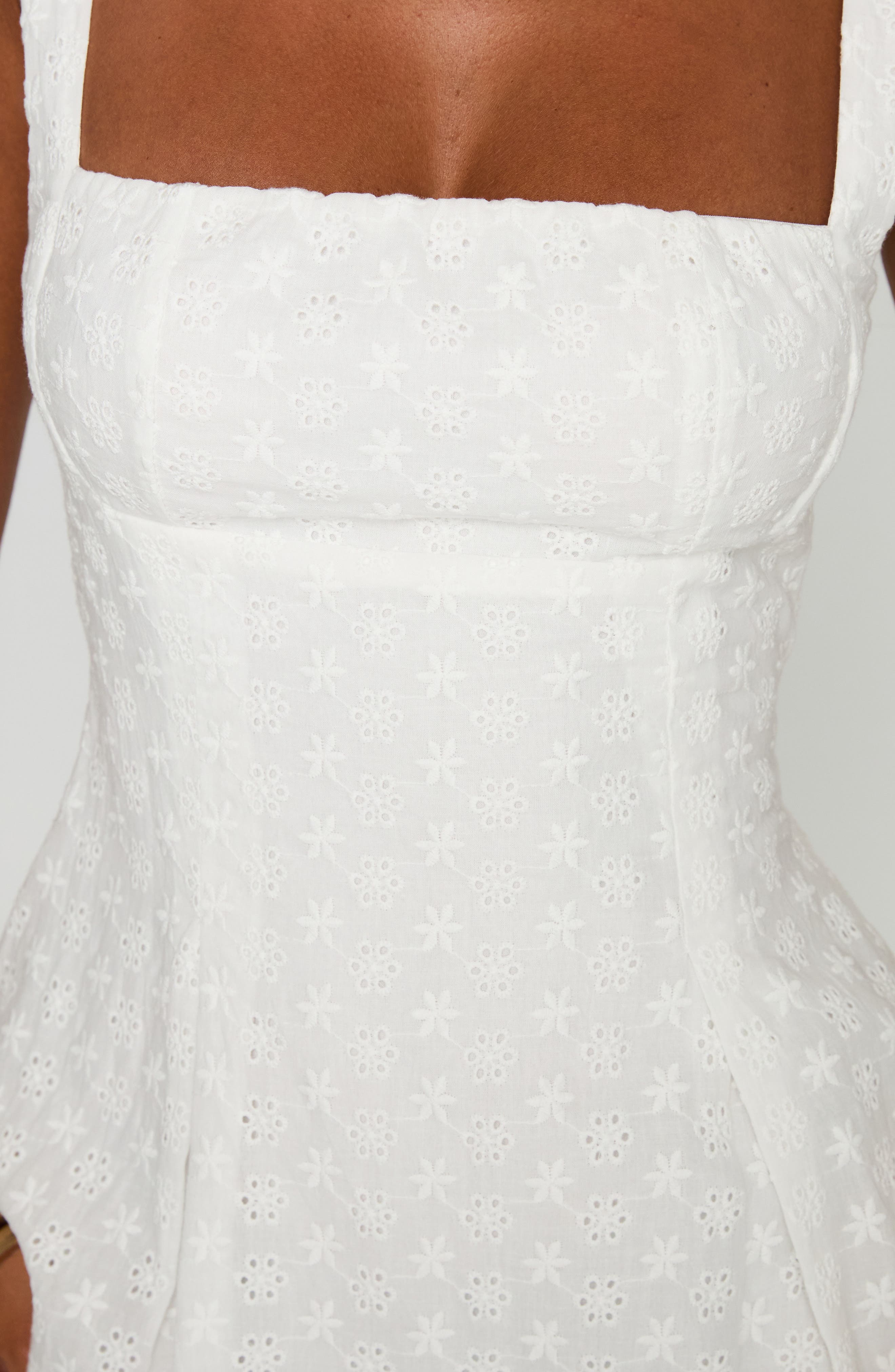 Princess Polly Xanthus Eyelet Tie Back Cotton Minidress | Nordstrom