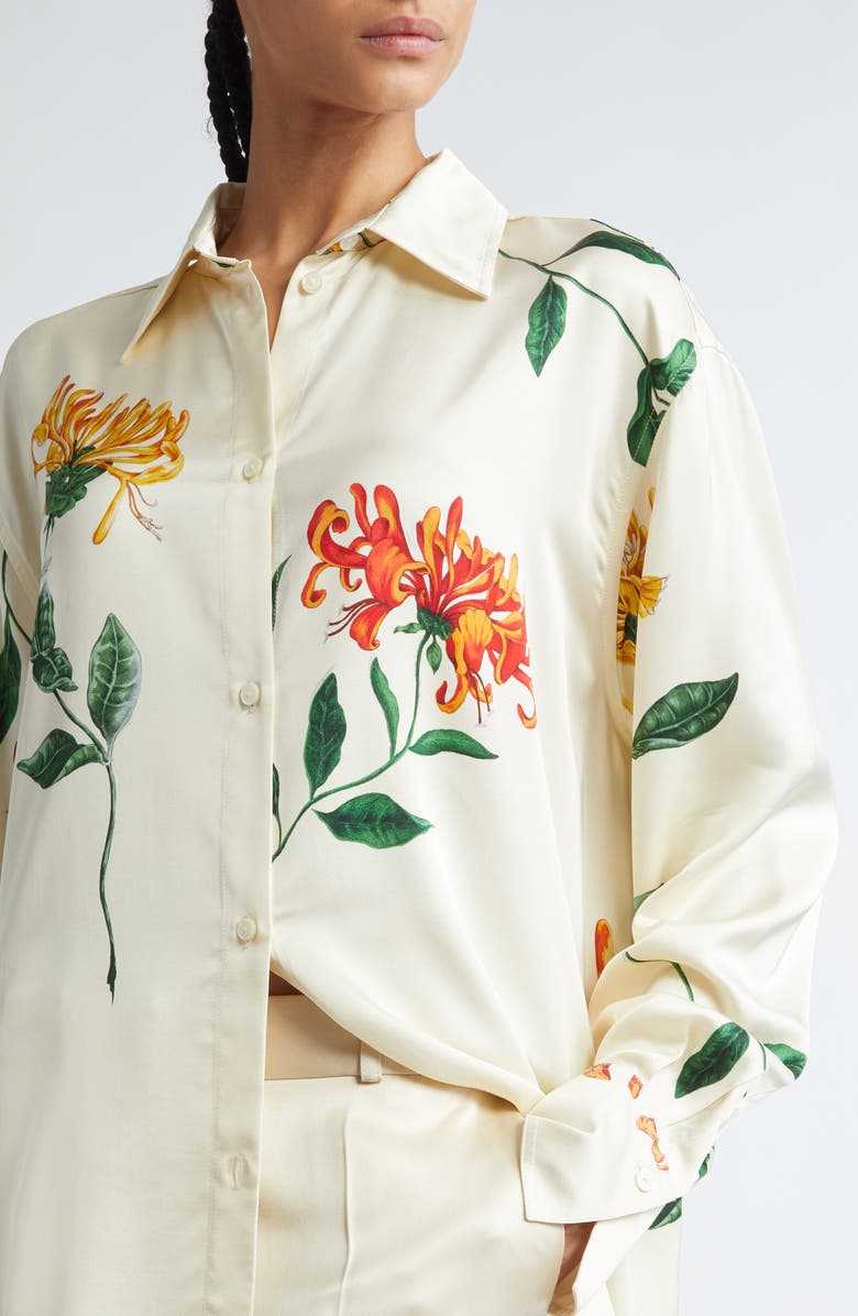 TOTEME Honeysuckle Relaxed Fit Satin Button-Up Shirt | Nordstromrack