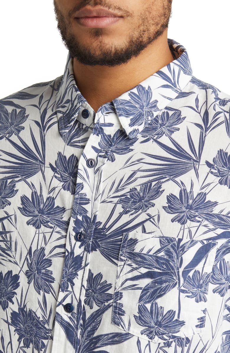 Rails Carson Floral Short Sleeve Linen Blend Button-Up Shirt ...