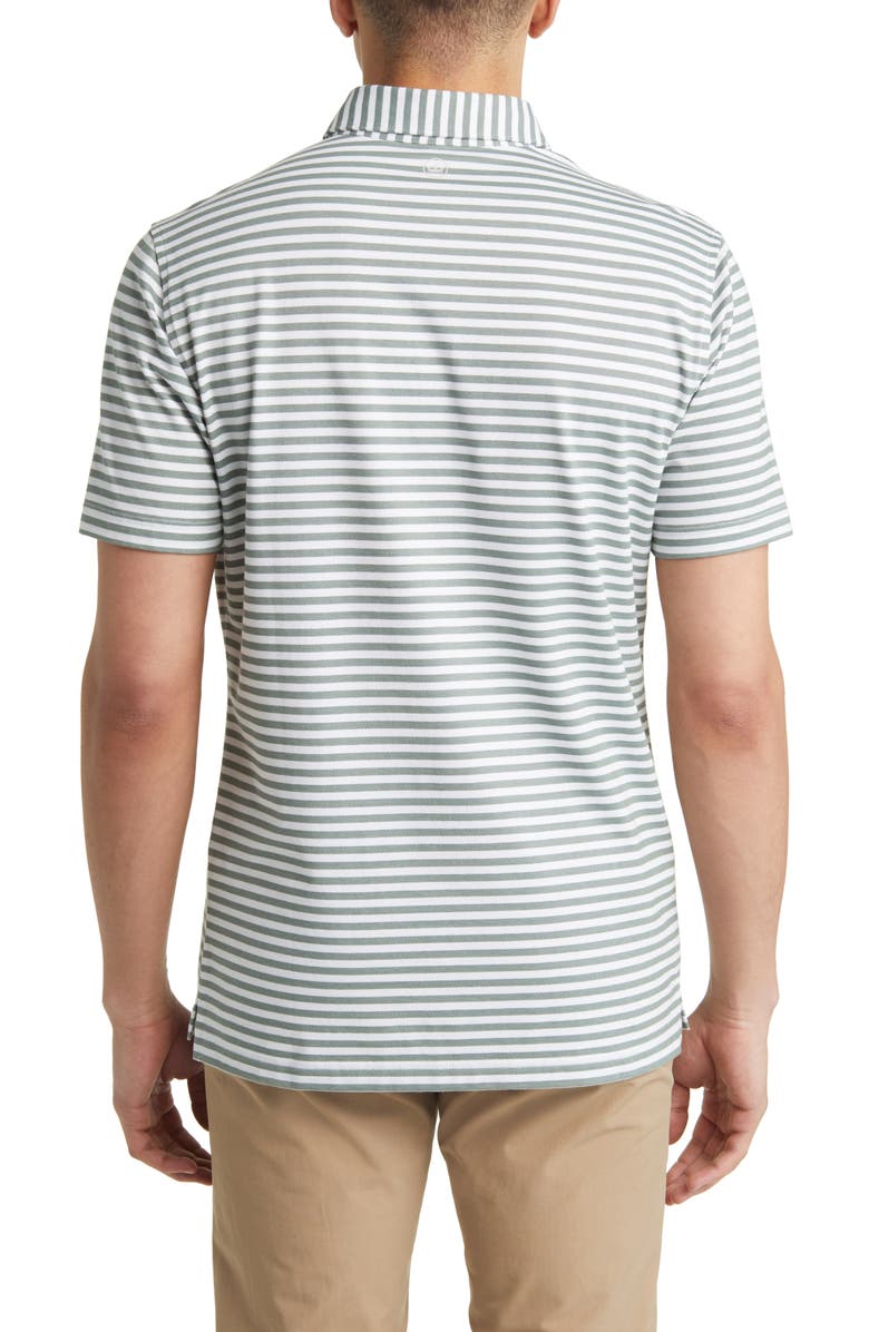 Peter Millar Albatross Stripe Pima Cotton Blend Piqué Button-Down Polo ...