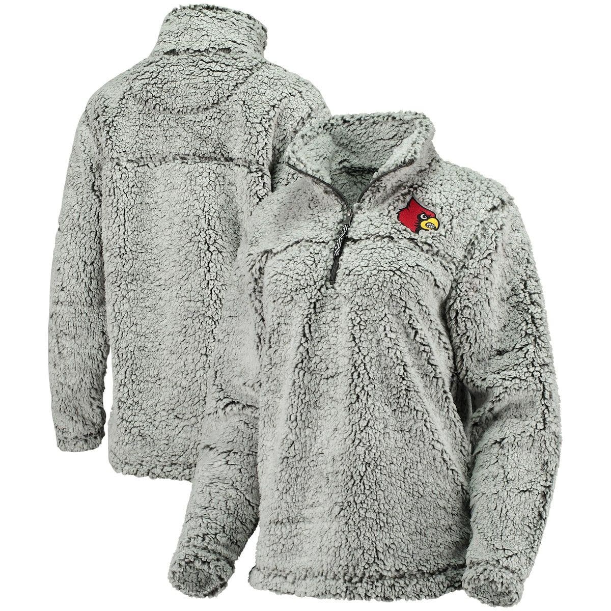 BOXERCRAFT Women's Gray Louisville Cardinals Sherpa Super Soft Quarter ...