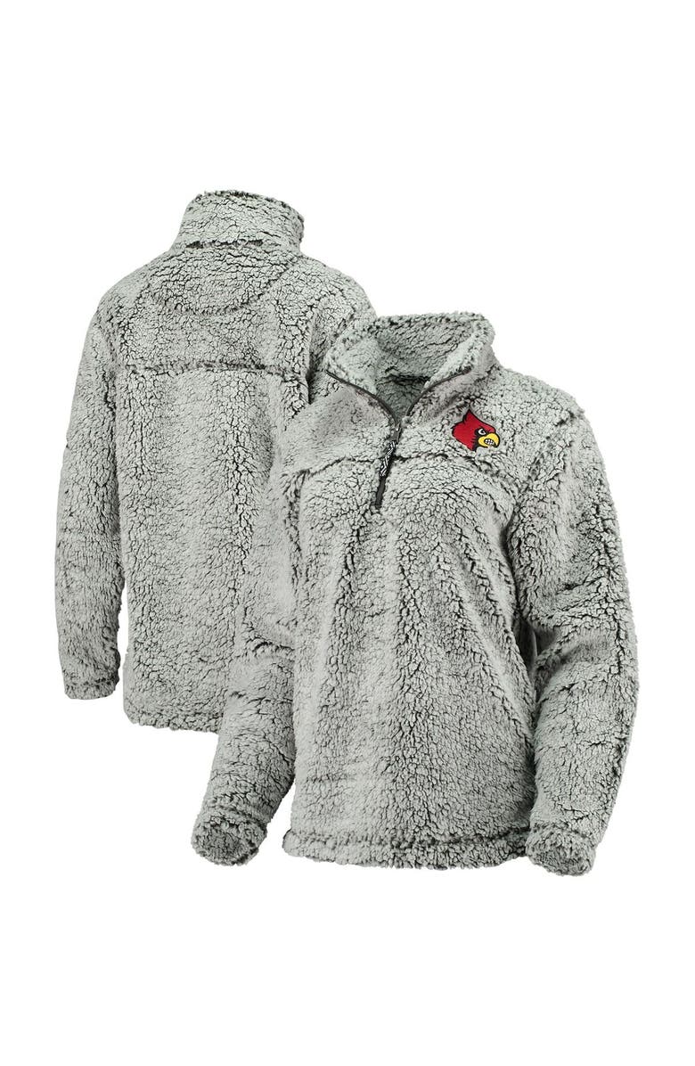 BOXERCRAFT Women's Gray Louisville Cardinals Sherpa Super Soft Quarter ...