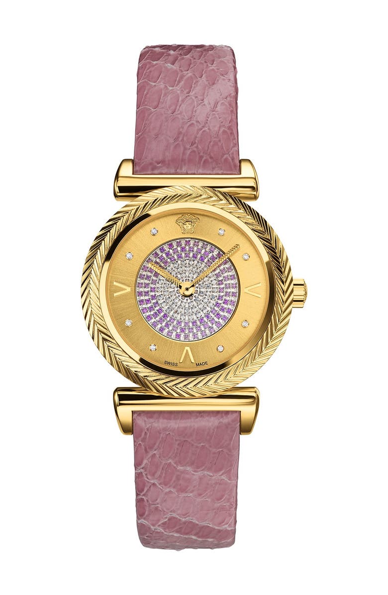 Versace Women's V-Motif Snake Embossed Leather Strap Watch, 35mm ...