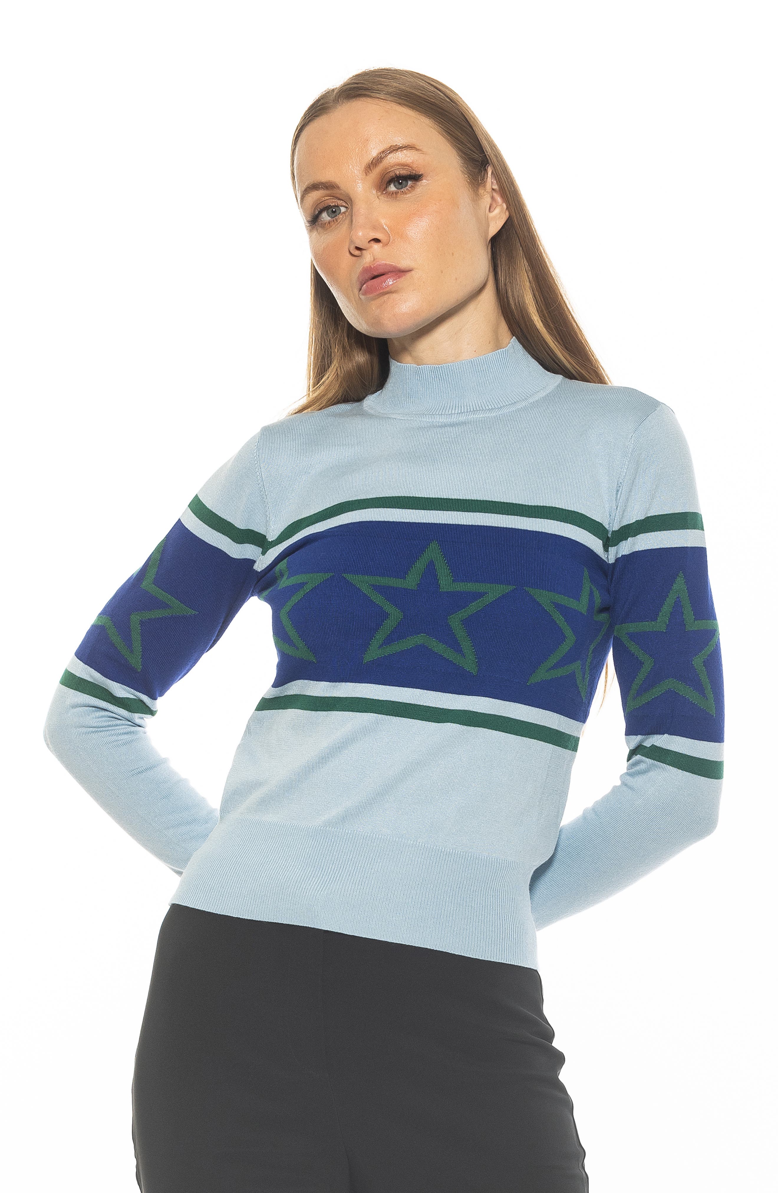 Alexia Admor Lisa Star Mock Neck Sweater | Nordstromrack