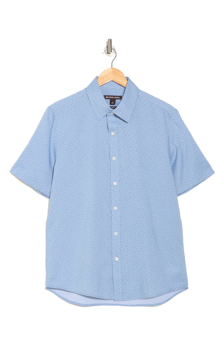 Michael Kors Slim Fit Micro Flower Short-Sleeve Button-Up Shirt ...