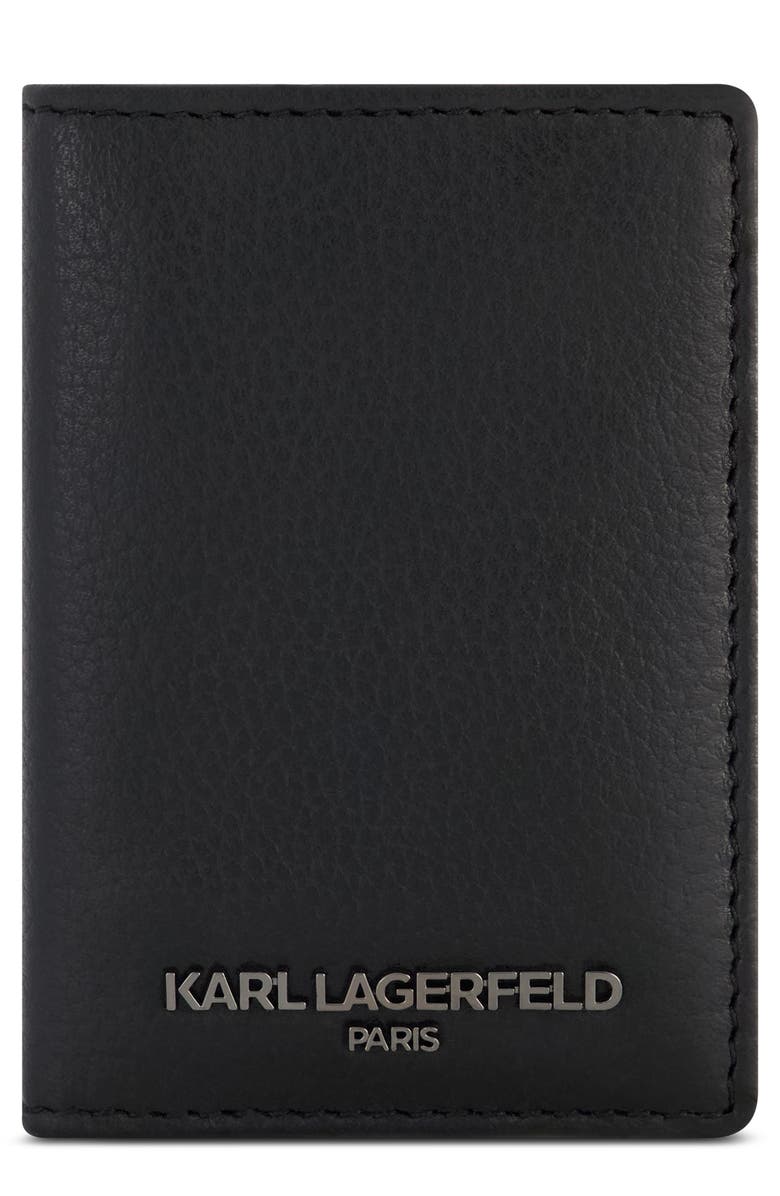 KARL LAGERFELD PARIS Tumbled Leather Bifold Wallet | Nordstromrack