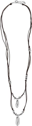 UNODE50 Straight To The Point Silver Plated Charm Leather Cord Layered ...