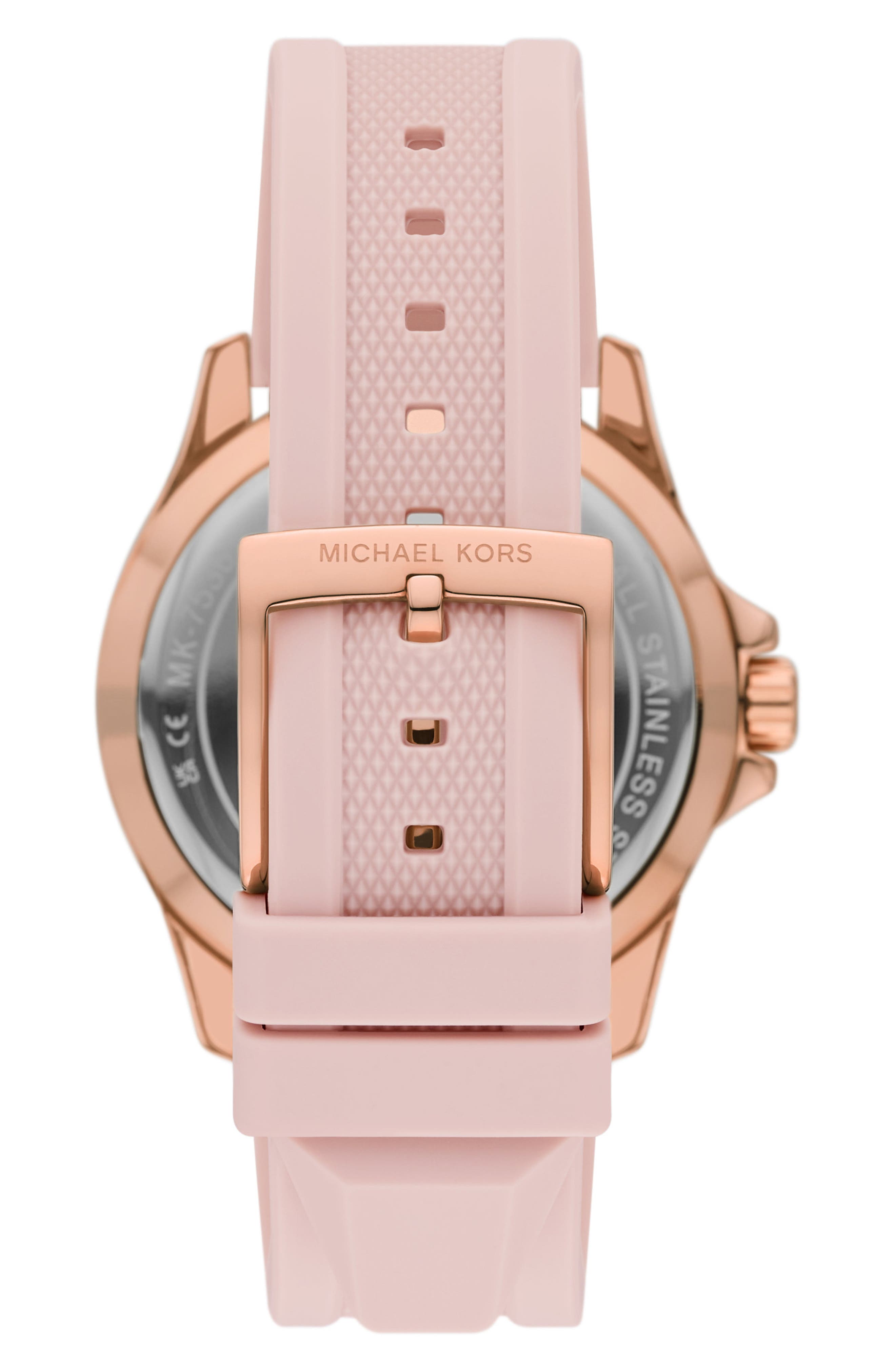 MICHAEL Michael Kors Everest Three-Hand Quartz Silicone Strap Watch ...
