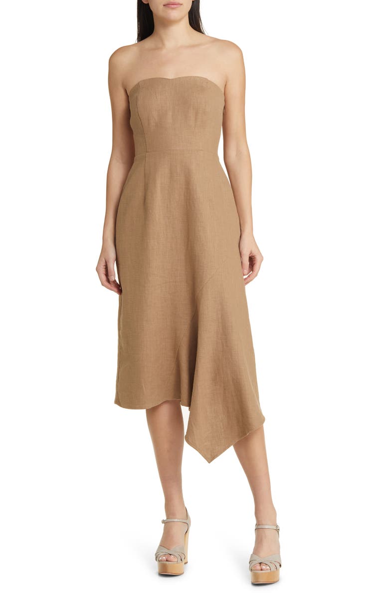 Du Paradis Strapless Linen & Cotton Dress | Nordstromrack