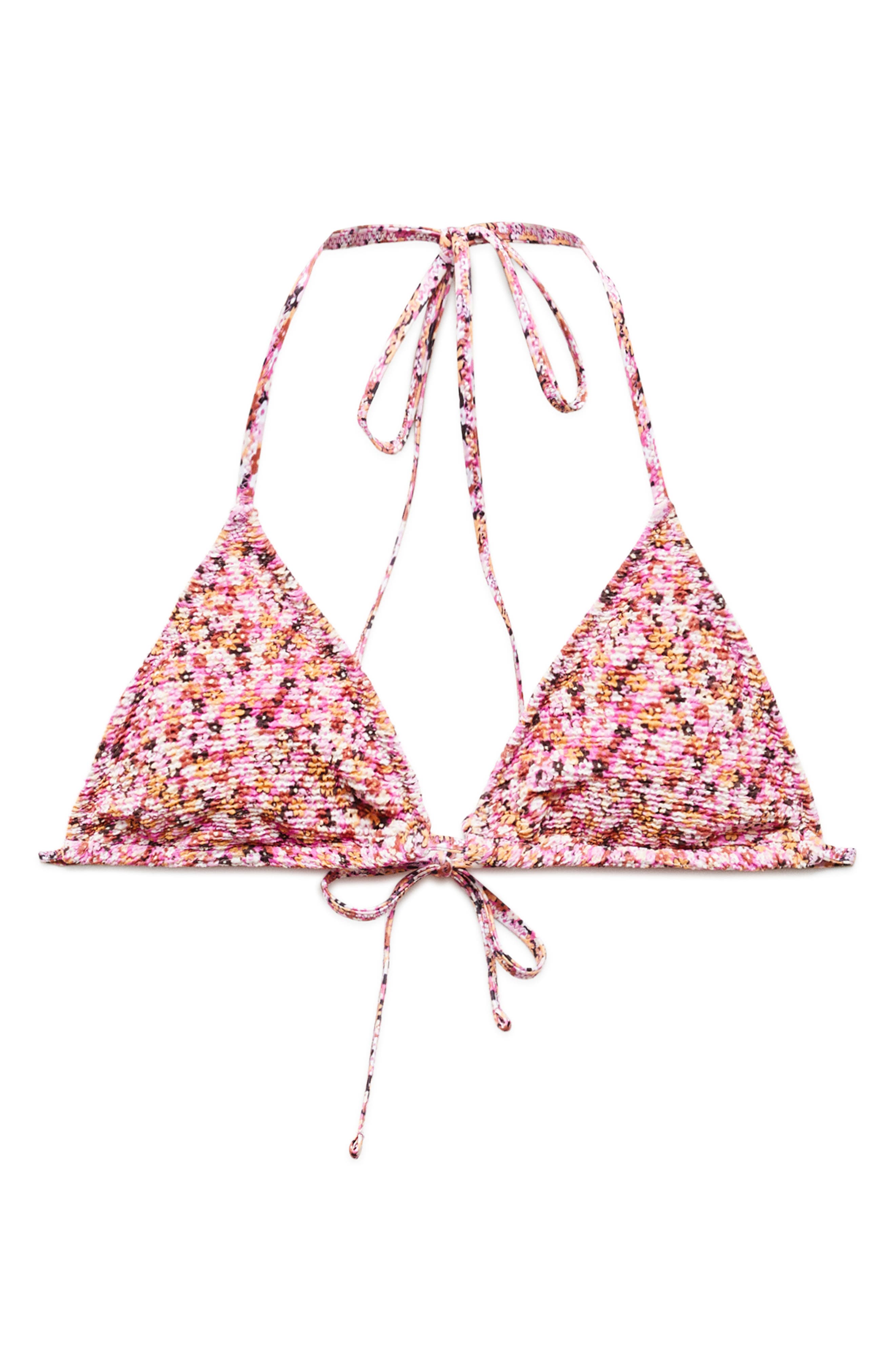 MANGO Floral Print Triangle Bikini Top | Nordstromrack