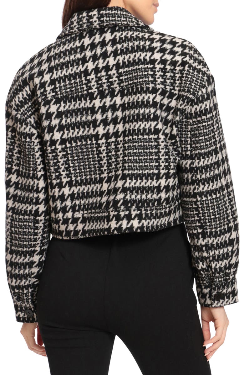 Avec Les Filles Houndstooth Sparkle Tweed Crop Shacket | Nordstromrack