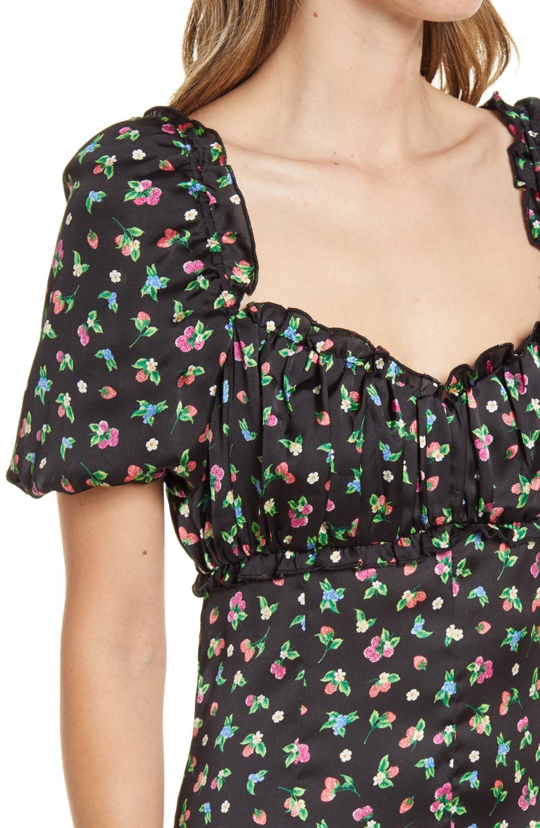 PRIM Berry Sweetheart Neck Midi Dress | Nordstromrack