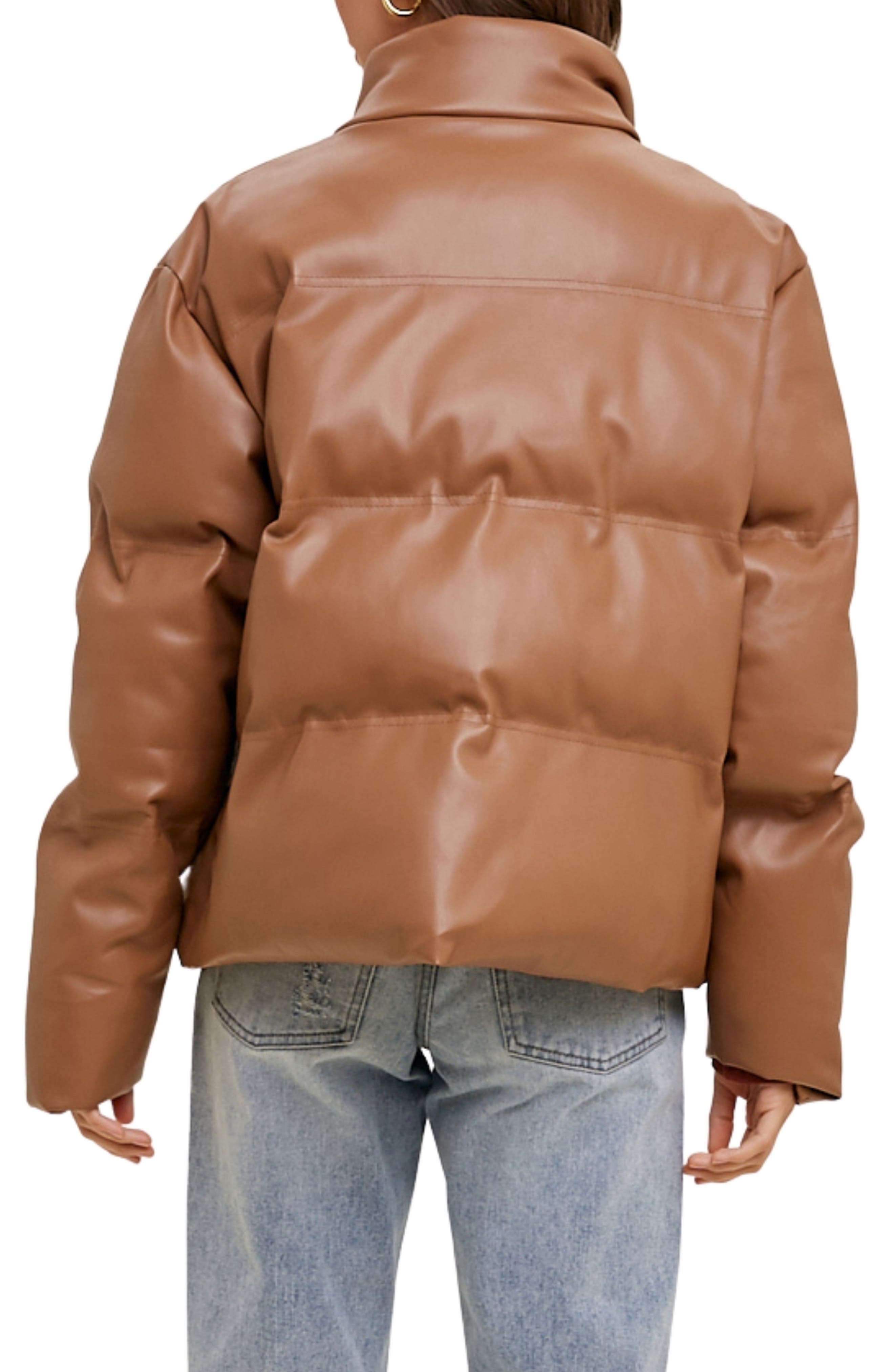 WISHLIST Faux Leather Puffer Jacket | Nordstromrack