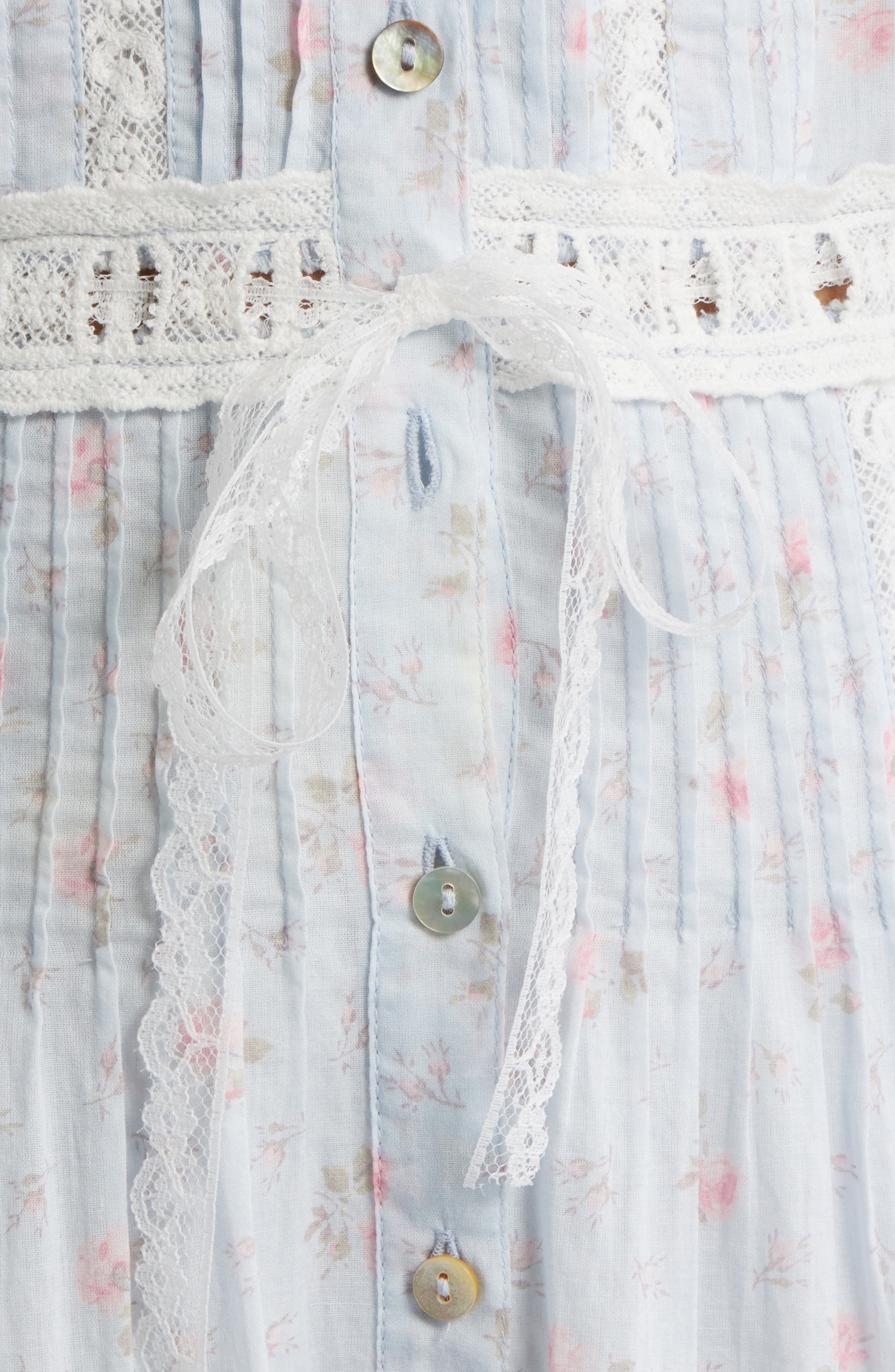 LoveShackFancy Aurela Lace Trim Pintuck Tiered Maxi Dress | Nordstrom