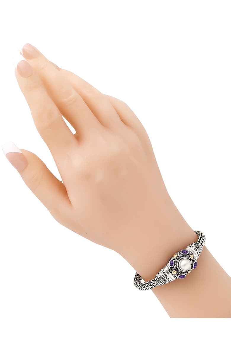 DEVATA Sterling Silver Bali Filigree Amethyst 8mm Freshwater Cultured ...