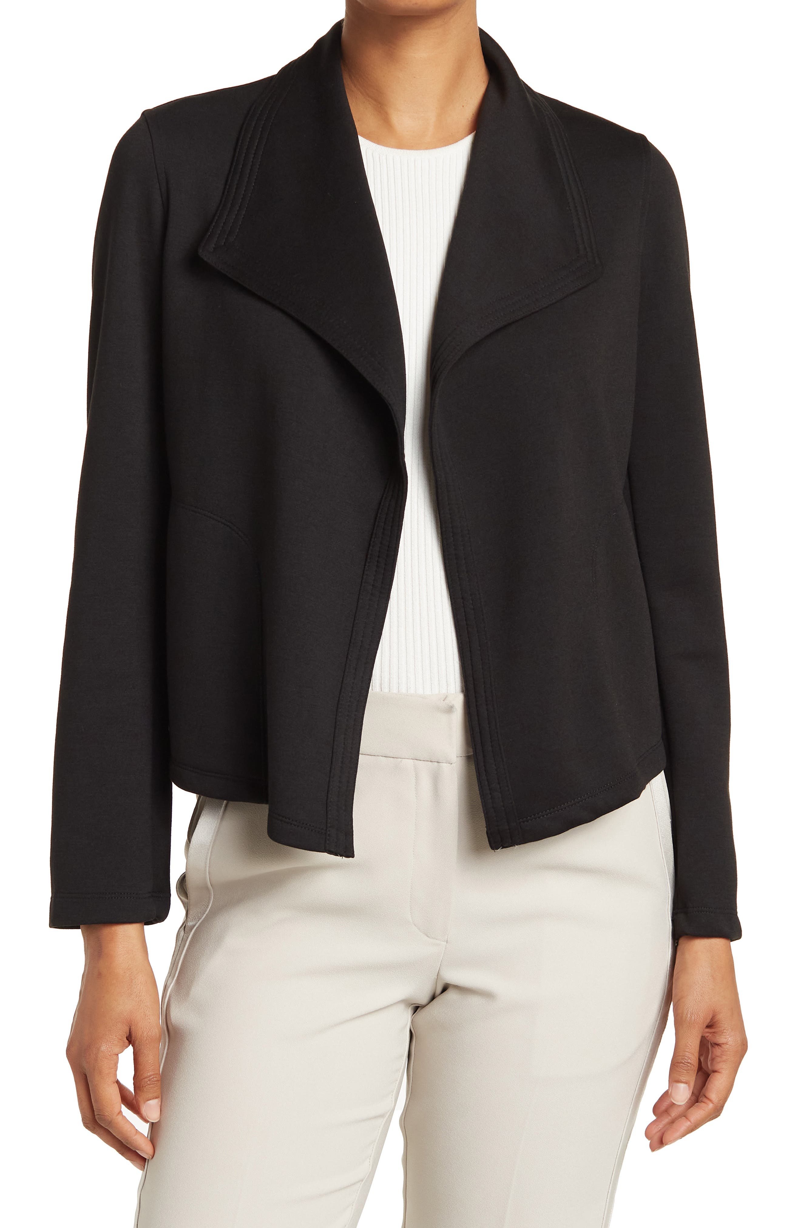 MAX STUDIO Scuba Short Drape Jacket | Nordstromrack