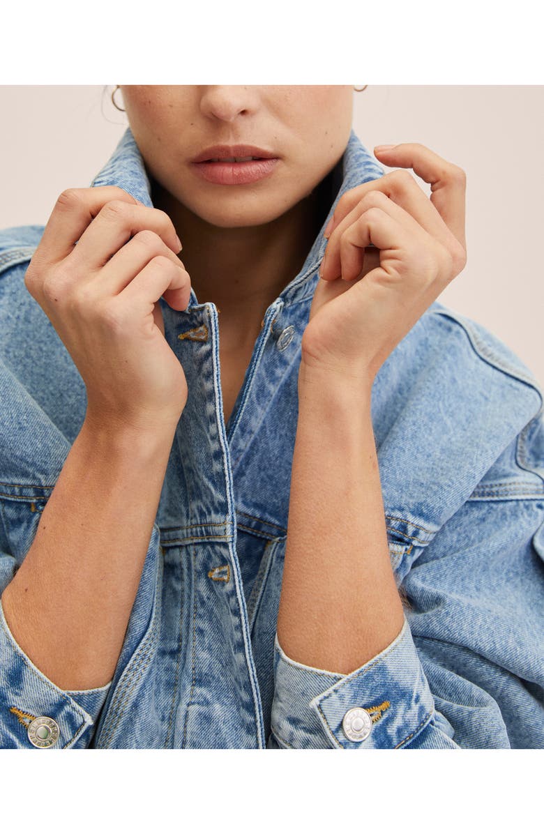 MANGO Frayed Hem Denim Jacket | Nordstromrack