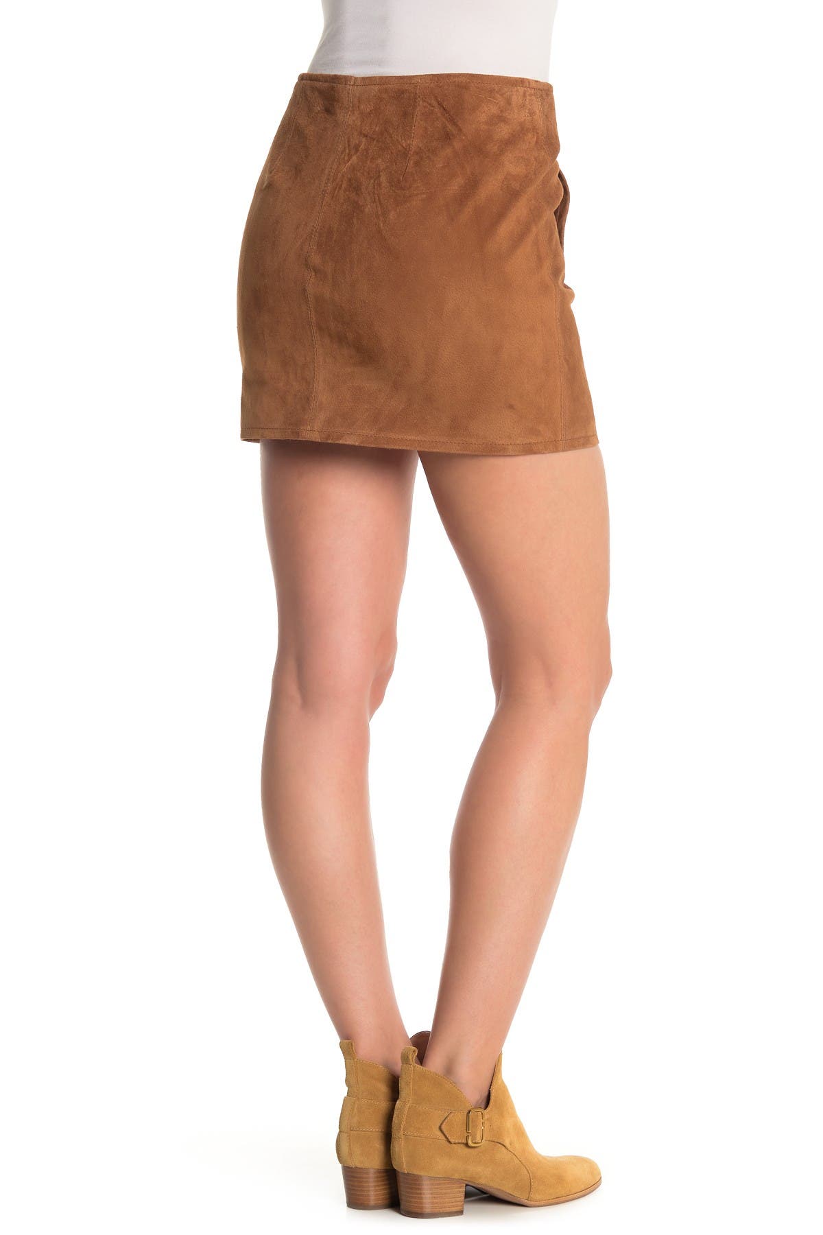 BLANKNYC Faux Suede Zip Front Mini Skirt | Nordstromrack