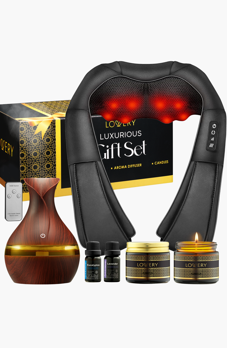 Lovery Ultimate Relaxation Gift Set with Neck Massager, Aroma Diffuser, Lavender and Eucalyptus ...